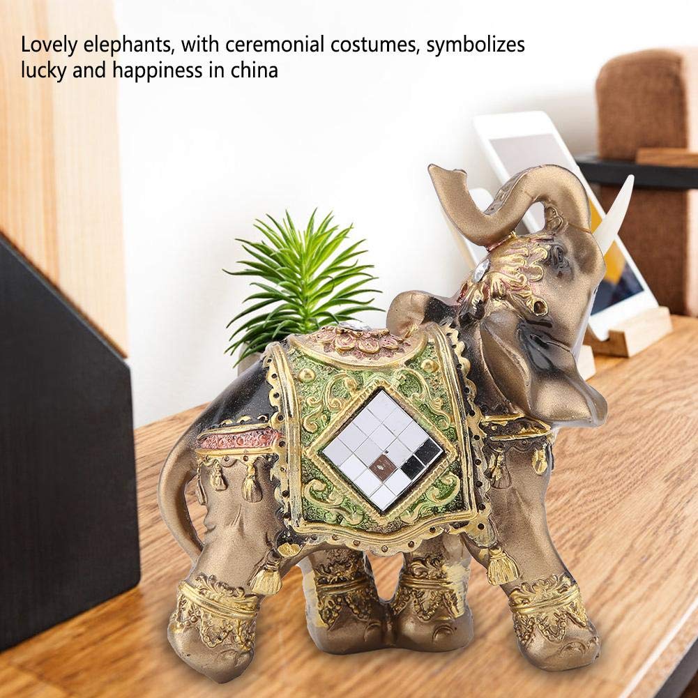 Jarchii Feng Shui Elephant Statue, Retro Figurines Collectible Wealth Lucky Elephant Sculpture Perfect for Home Decor Office Decoration Gift(s M L)(#1)