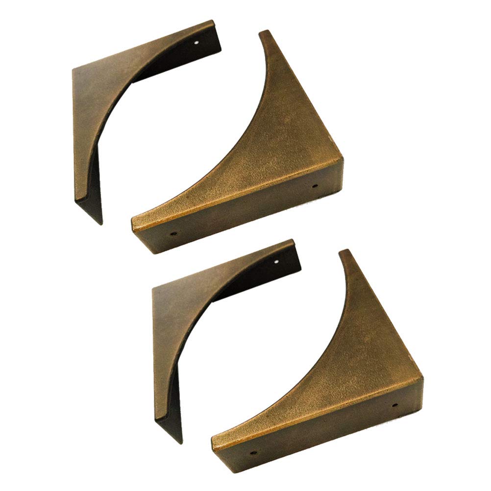 Ibnotuiy 4 Pcs Retro Bronze Furniture Corner Protectors Metal Box Edge Safety Guards