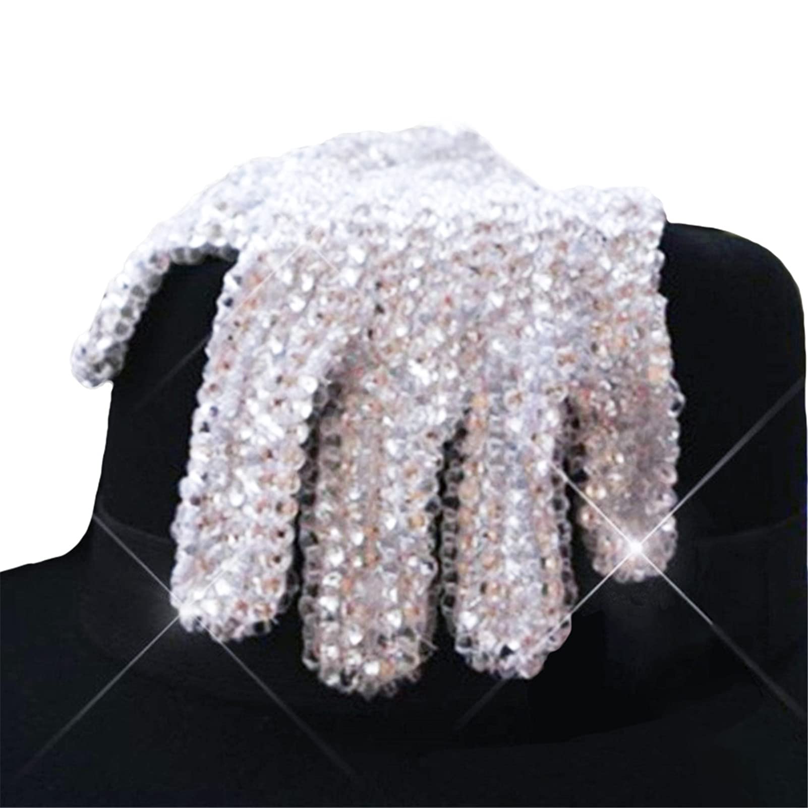 MJ Michael Shiny Glove Ultimate Collection Diamond Gloves 3D Sparkling Crystal Billie Jean Handmade Glove (Left hand)