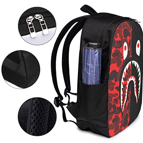 Zwdofzy Shark Camo Kids Backpack Travel Laptop Bookbag Big Capacity School Backpack Gift for Boys Girls