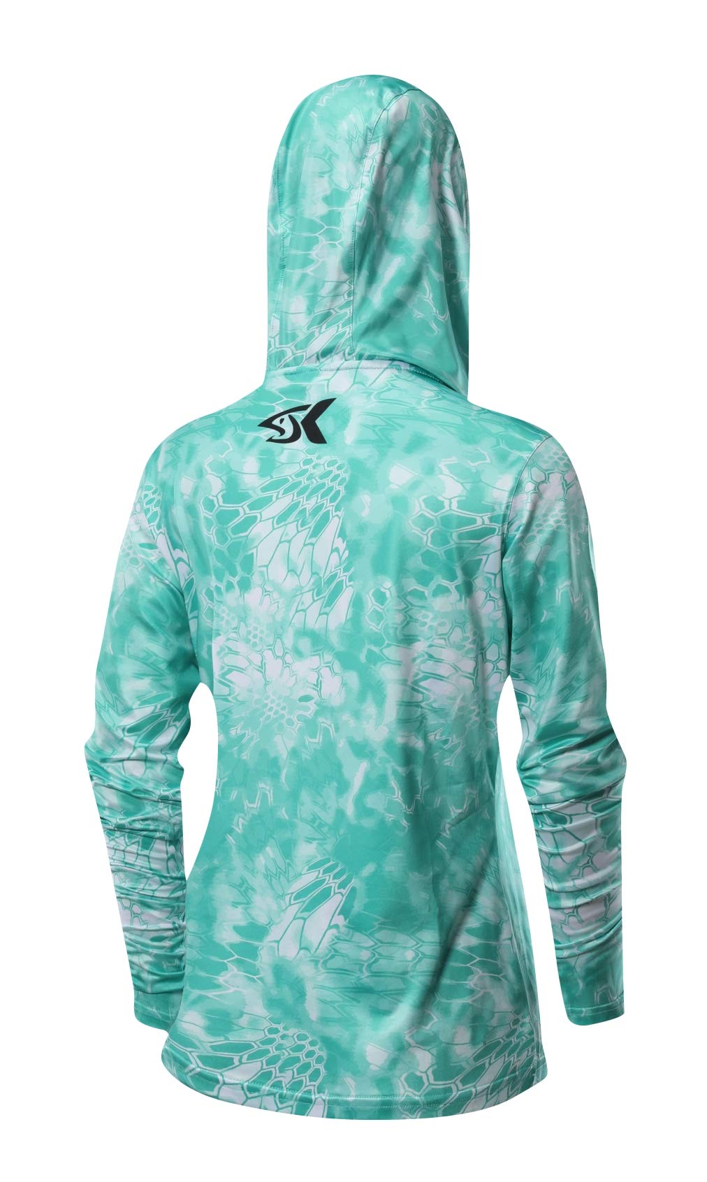 KOOFIN GEAR Women's Performance Fishing Hoodie Long Sleeve UPF50 Tops Half-Zip Thumb Hole Workout Sunshirt Drawcords;Pink;Large