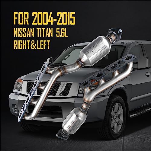 KAX 2 PCS Catalytic Converter Stainless Steel Replacement for Titan 5.6L 2004-2015 (EPA Compliant)