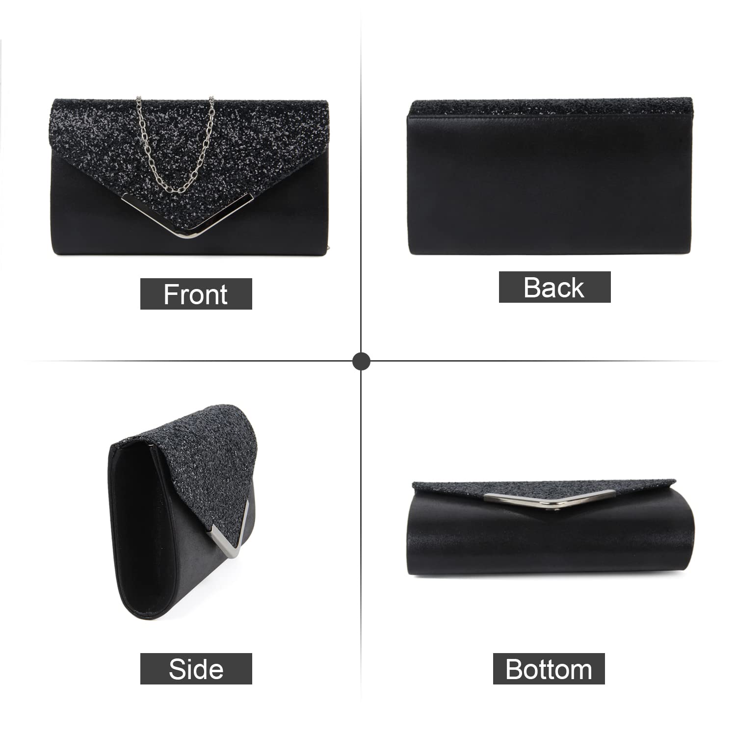LUI SUI Women Evening Clutch Formal Wedding Party Clutches Purse Elegant Shoulder Bag Cocktail Prom Clutches