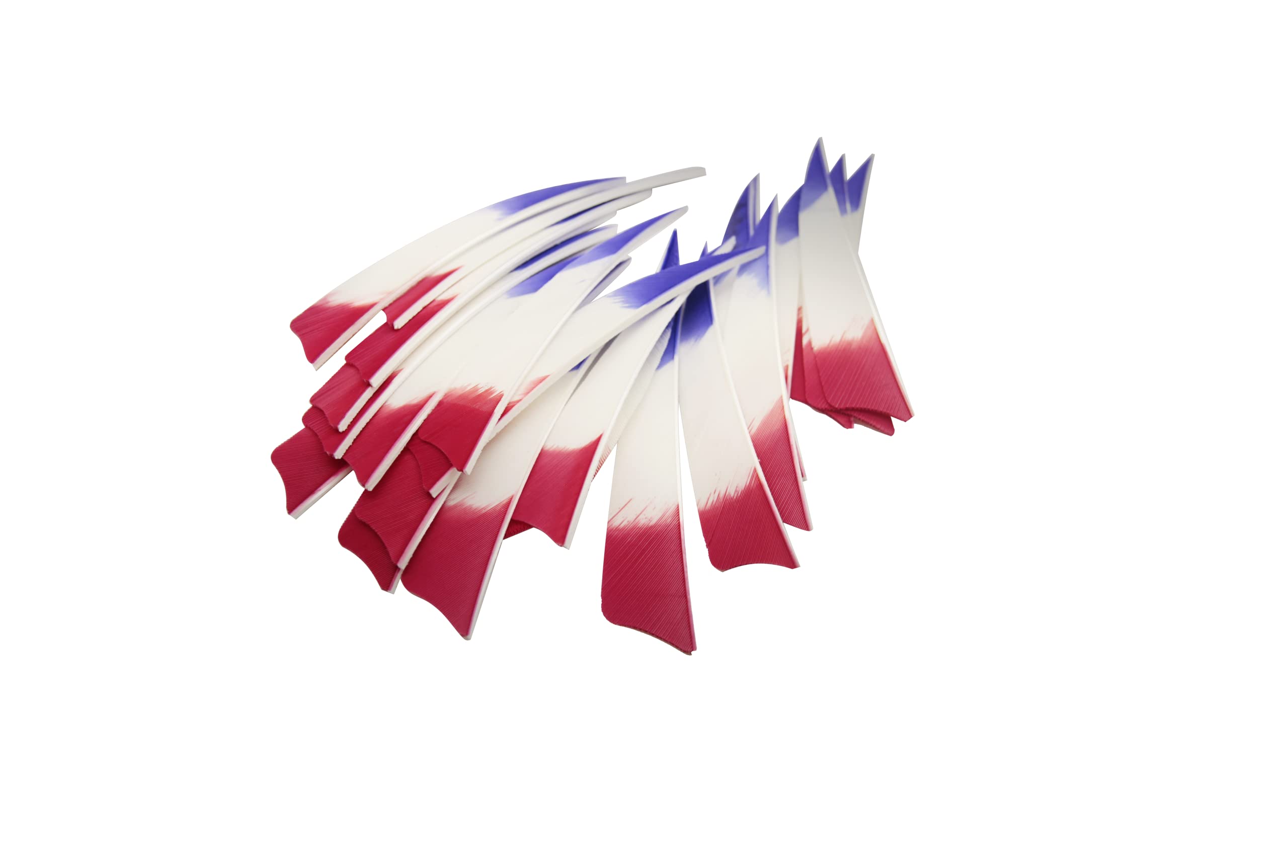 MILUWOND 4 Inch Shield Three Color Arrow Feather Fletching Vanes Right Wing for Archery Arrow(50 Pack)