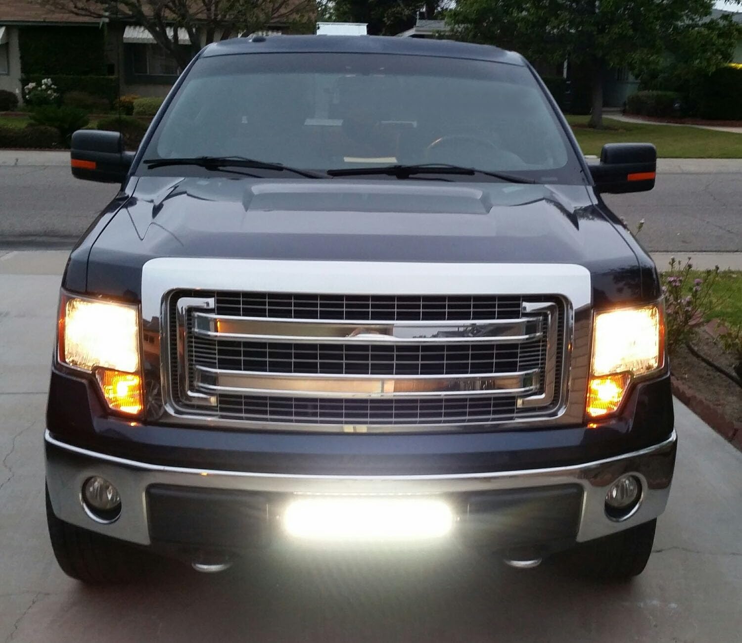 iJDMTOY Lower Grille Mount LED Light Bar Kit Compatible with 2009-14 Ford F-150 or Raptor, Includes (1) 96W High Power LED Lightbar, Lower Bumper Opening Mounting Brackets & On/Off Switch Wiring Kit