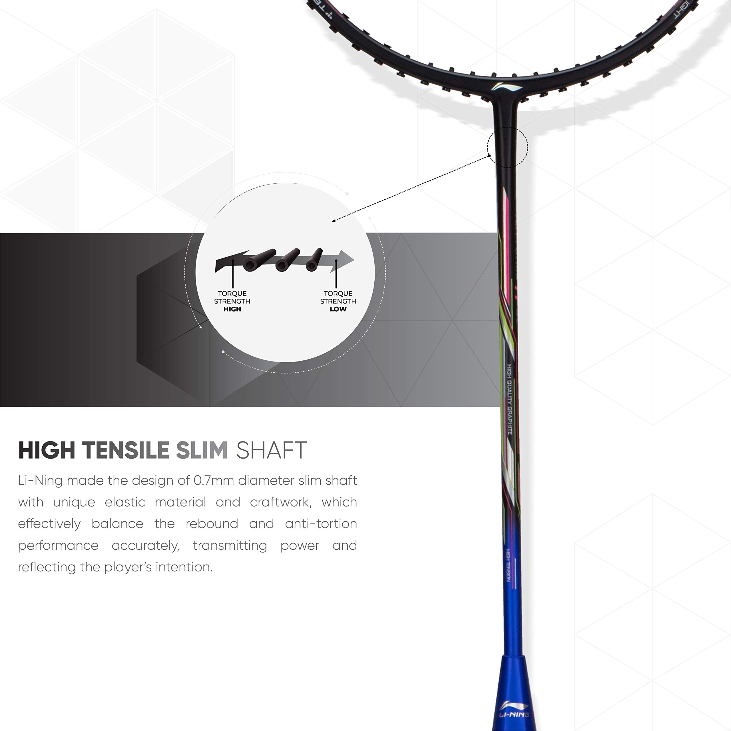Li-Ning Air Force 78 G2 Carbon Fiber Unstrung Badminton Racket with Free Full Cover (White Gold, Tension : Upto 30 lbs)
