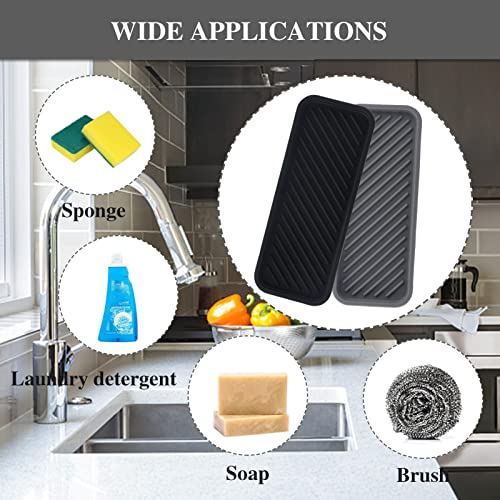 Kakalote Silicone Organizer Tray for Kitchen Sink,Silicone Sponge Holder Kitchen Sink Organizer Tray Dish Caddy Dispenser,Scrubber Spoon Holder