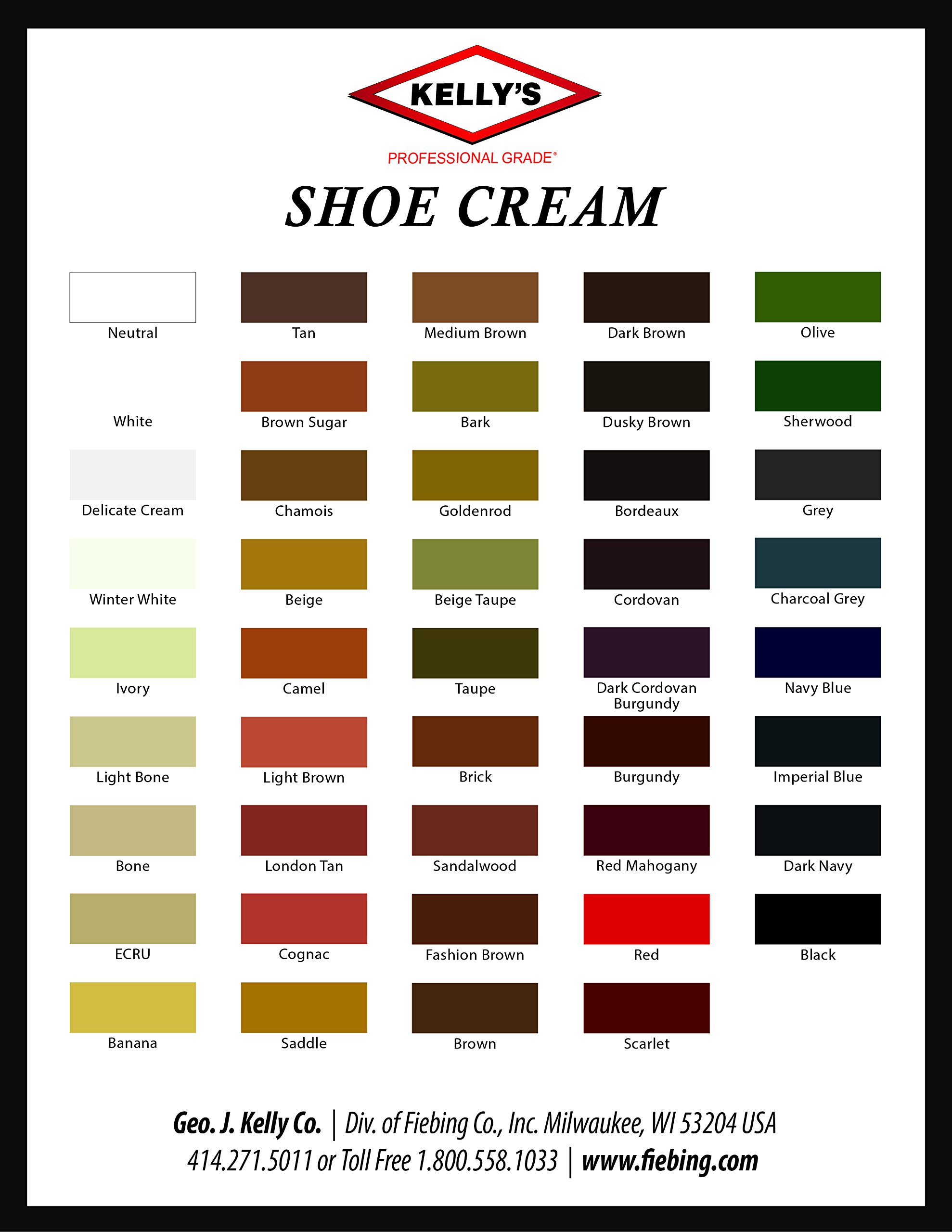 Kelly's Burgundy Shoe Polish 1.5 oz - Professional Leather Shoe Cream