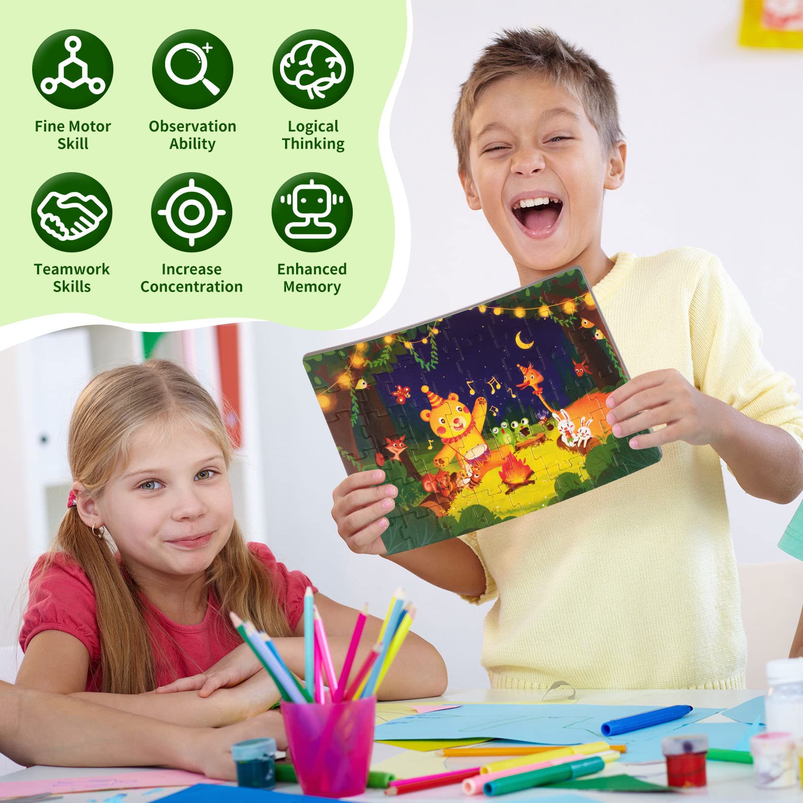 Puzzles for Kids Ages 3-5,Toddler Puzzles 48 Piece Jigsaw Puzzles for Preschool Children Learning Educational Puzzles Toys Gift Set for Boy and Girl (6 Puzzles)