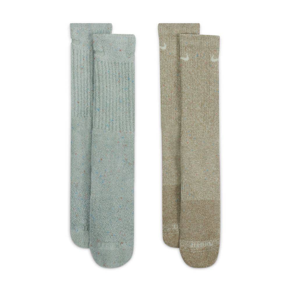 Nike Men`s Everyday Plus Cushioned Training Crew Socks 2 Pairs (Multi(DM7086-905)/G, Large)