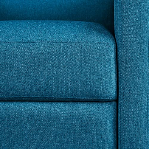 Yaheetech Fabric Recliner Chair Mid-Century Modern Recliner Adjustable Single Recliner Sofa with Thicker Seat Cushion Tufted Upholstered Sofa with Pocket Spring for Living Room Bedroom Blue