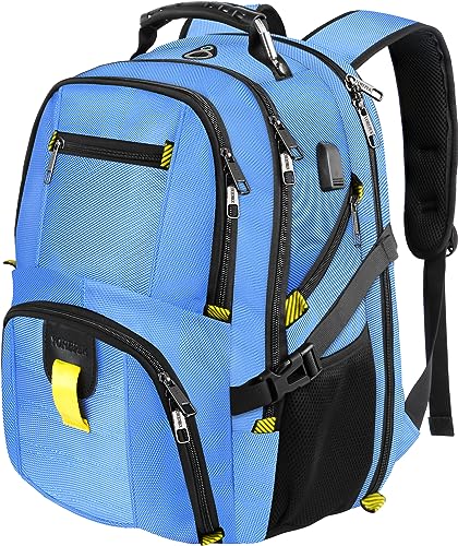 YOREPEK Travel Backpack, Extra Large 50L Laptop Backpacks for Men Women, Water Resistant College Backpack Airline Approved Business Work Bag with USB Charging Port Fits 17 Inch Computers, Cobalt Blue