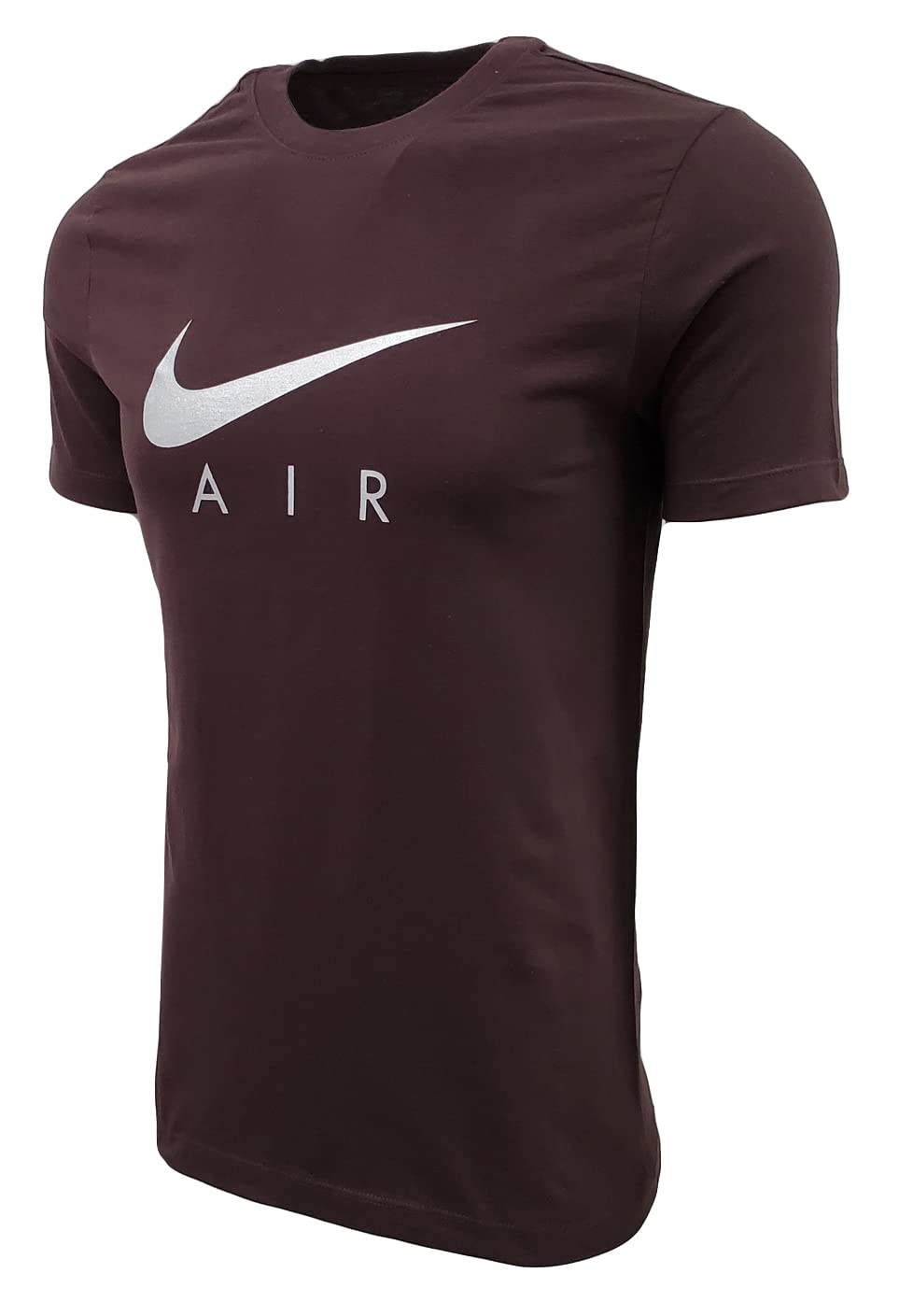 Nike Men's Swoosh Air Metallic Graphic Tee (Small, Chocolate/Silver)