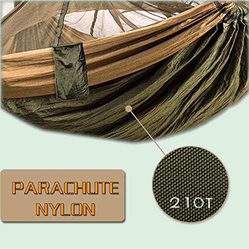 Love Story Camping Hammock with Mosquito Net for 2 Persons Portable & Lightweight Tree Straps Easy to Hang Indoor Outdoor Olive,2 in 1 Multifunction