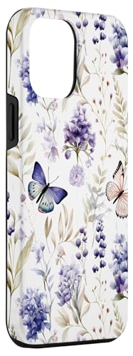 iPhone 14 Pro Max Case Flower Printed Butterfly Cover Protective Cover Phone Case