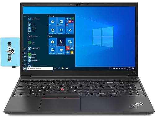 Lenovo ThinkPad E15 Gen 3 Business Laptop 15.6" FHD IPS Display (6-Core AMD Ryzen 5 5500U, 12GB RAM, 256GB PCIe SSD, AMD Radeon, WiFi, Bluetooth, Win 11 Pro) with Dockztorm Hub