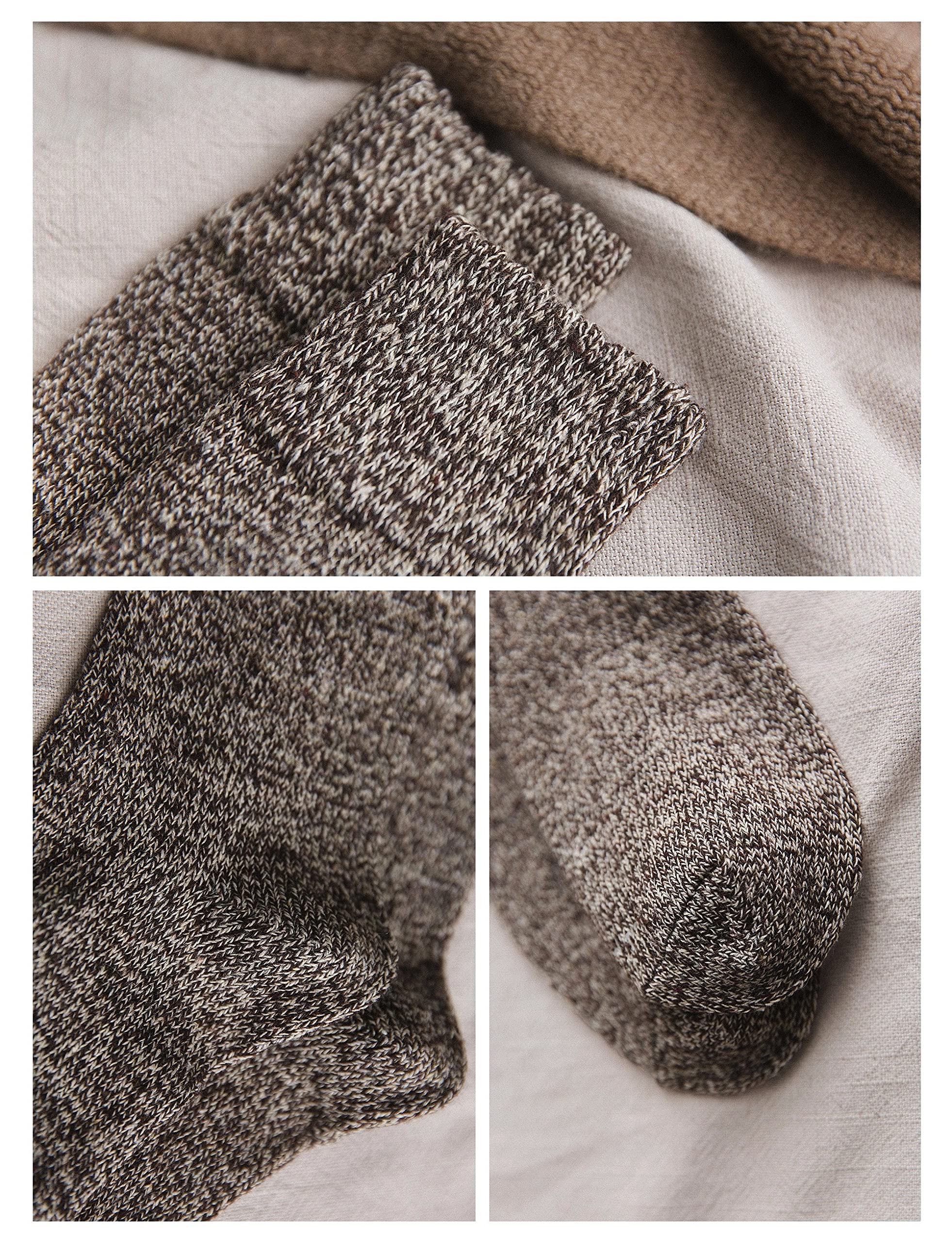 Norther30° 5 Pairs Women Winter Socks, Cotton Soft Breathable Wool Socks for Men or Women, Size 9-11 (A-04)