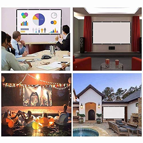 KXDTZ Projector Screen 150 inch 16:9 Foldable Anti-Crease Portable Projection Movies 1080P Full High Definition