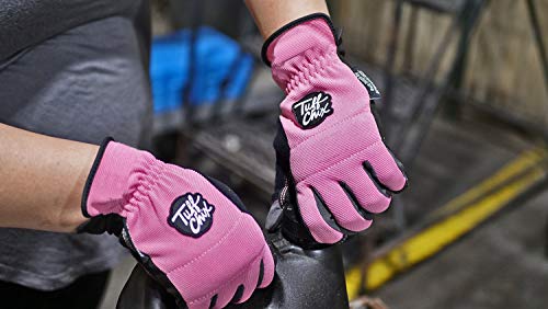 Ironclad Tuff Chix Women's Work Gloves TCX, Designed for Women's Hands, Performance Fit, Durable, Machine Washable, (1 Pair), X-LARGE Pink