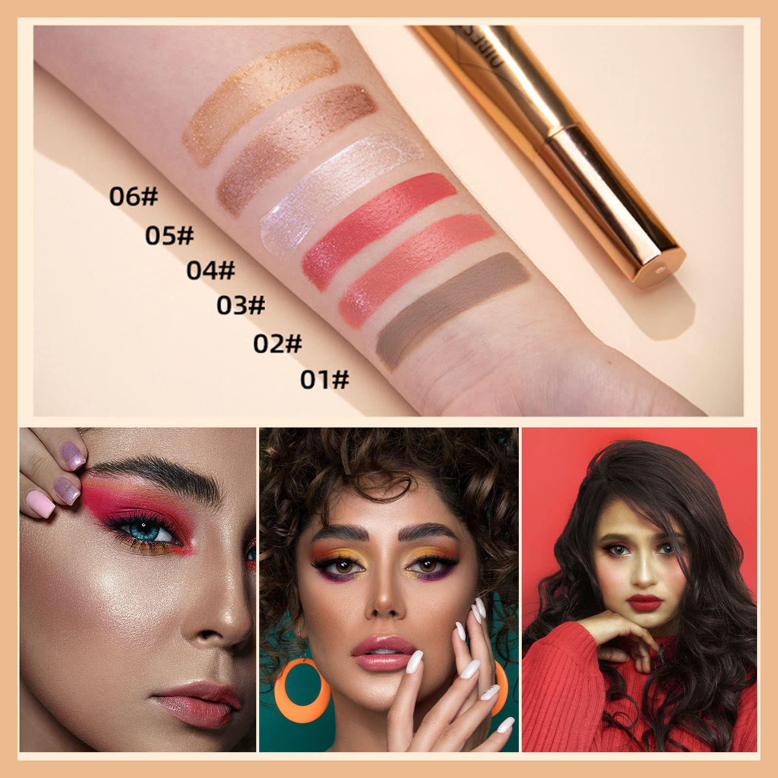 Liquid Contour Beauty Wand, Silky Liquid Face Concealer Stick with Cushion Applicator, Long-lasting Natural Matte Finish, Blendable Waterproof Body Face Contour Makeup (01+02+04)