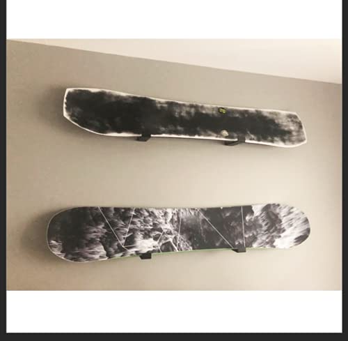 Kunzye Snowboard Wall Mount Clips,Solid Aluminum Snowboard Rack,Snowboard Display Wall Rack Home and Garage Snowboard Storage,Surfboard Wall Mount 2 Pieces
