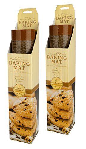 Mrs. Anderson’s Baking Non-Stick Silicone Half-Size Baking Mat, 11.625-Inch x 16.5-Inch, Set of 2