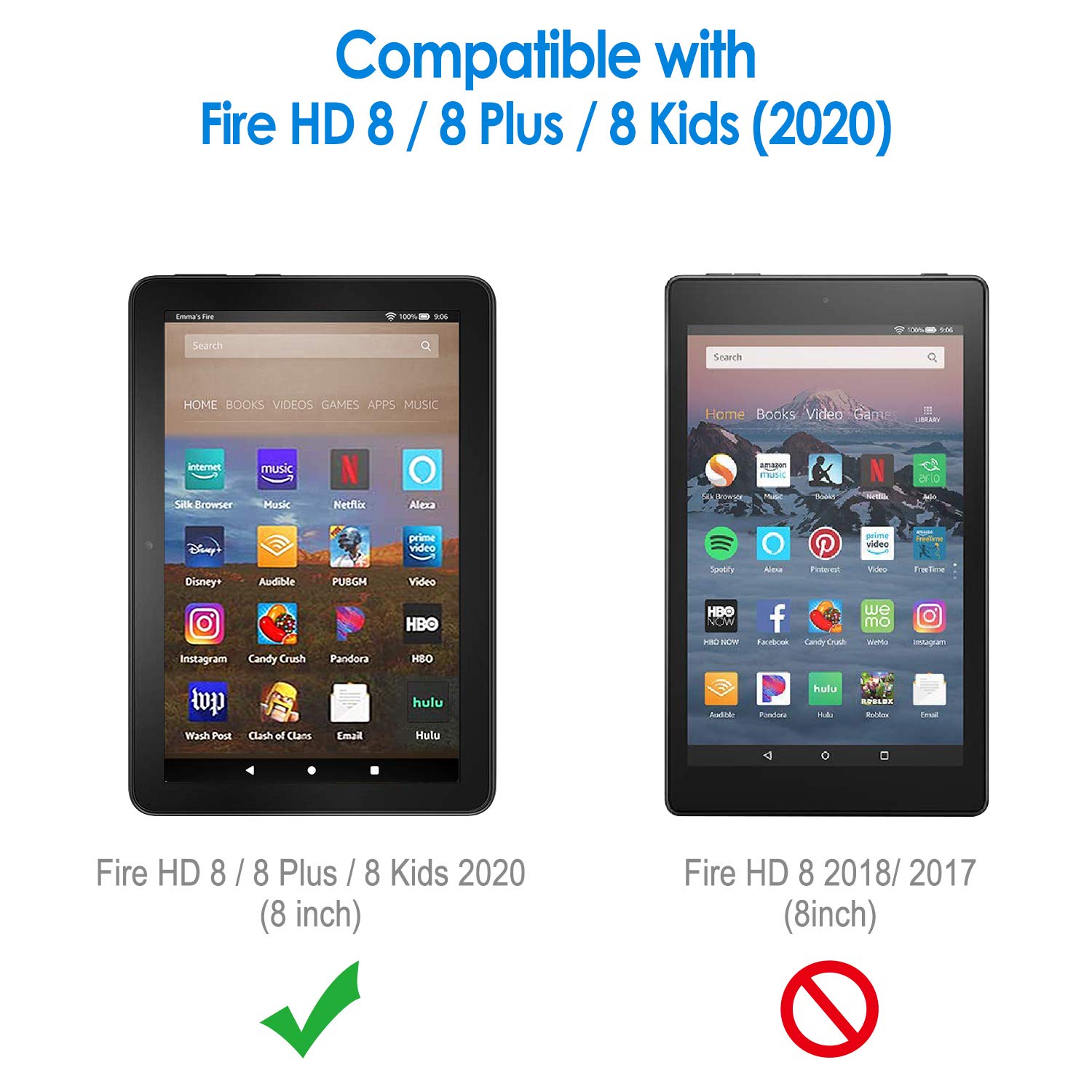 JETech Screen Protector for All-New Amazon Fire HD 8, Fire HD 8 Plus and Fire HD 8 Kids Edition (8-Inch, 10th Generation-2020 Release), Tempered Glass Film