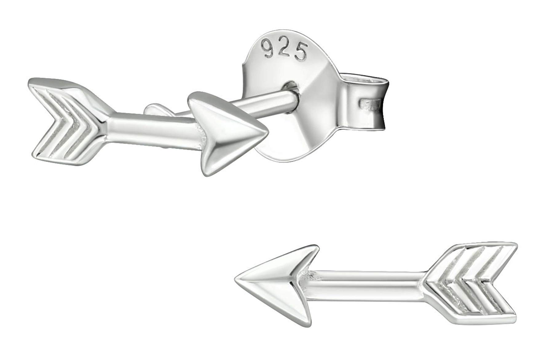 Kiwi Daisy Arrow .925 Sterling Silver Very Tiny Stud Earrings (Hypoallergenic)