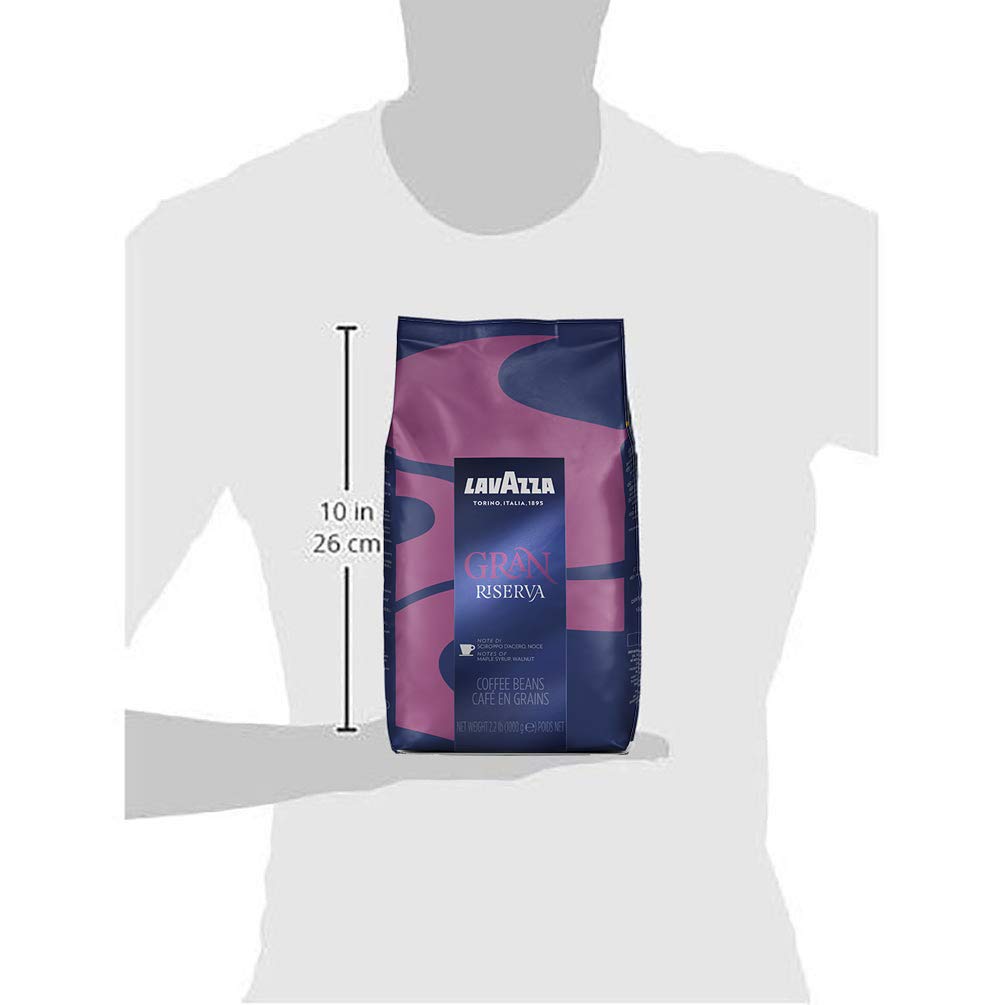 Lavazza Gran Riserva and Super Crema Whole Bean Coffee Blends, Dark and Light-Medium Espresso Roasts, 2.2-Pound Bags (2 items)