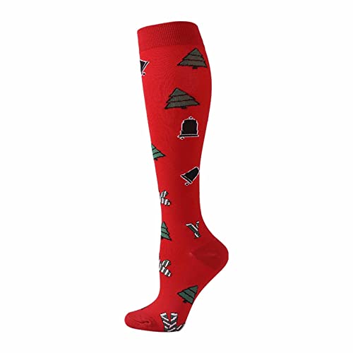 MIASHUI Skirt plus Size Christmas Printed Calf Socks Long Tube Knee Socks Woman Tights
