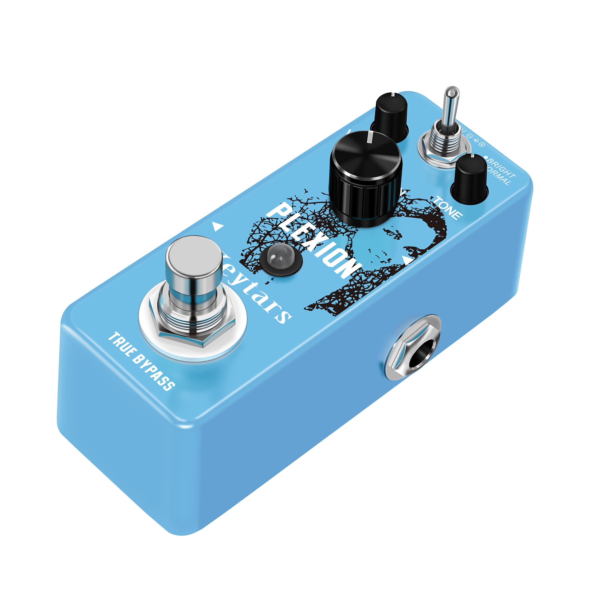 Keytars Plexion Pedal with Rich Distortion Sound for Guitar and Bass with Bright and Normal Mode True Bypass (PLEXION)