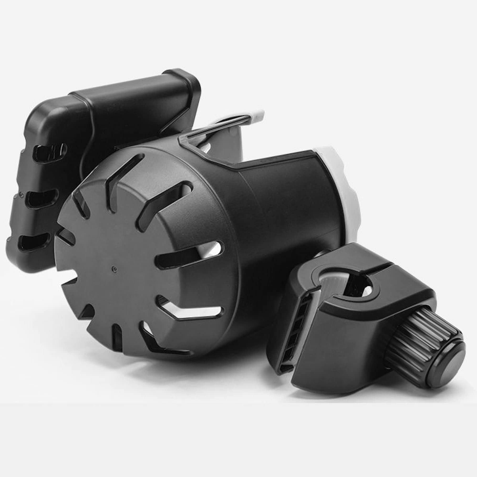 Universal Cup Holder & Phone Holder, E-Bike, Electric Scooter & Stroller Cup Holder, Bike Cup Holder, Large Caliber Designed Cup Holder, 360 Degrees Rotation Cup Drink Holder, Black (Black)