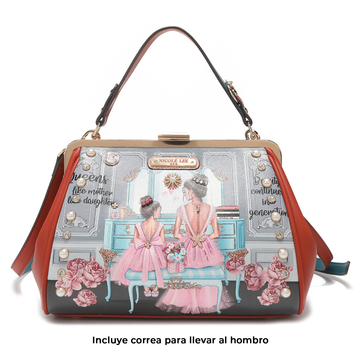 Nicole Lee Double Queens Satchel Handbag
