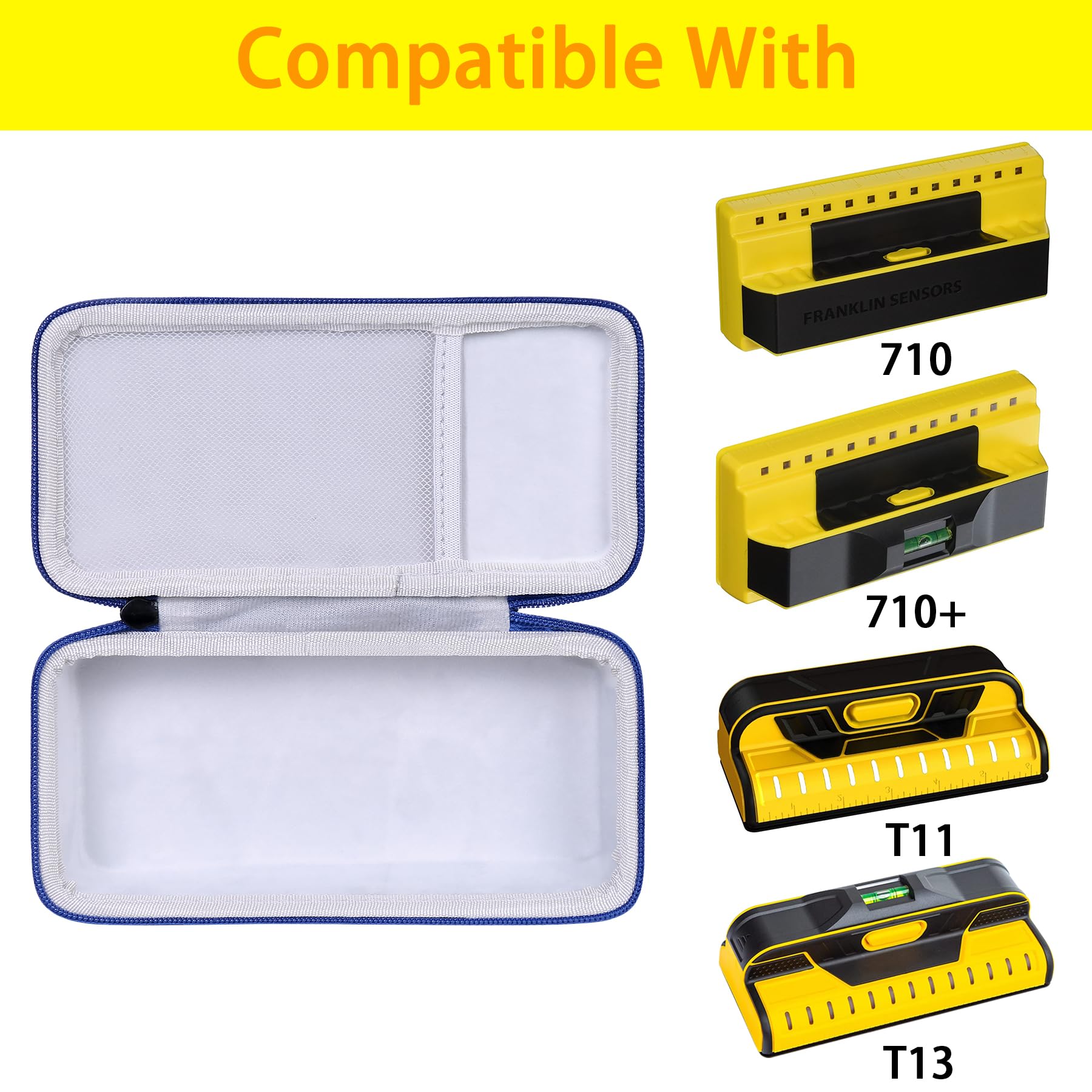 Khanka Hard Travel Case Replacement for Franklin Sensors ProSensor 710 710+ T11 T13 Professional Stud Finder (Blue)