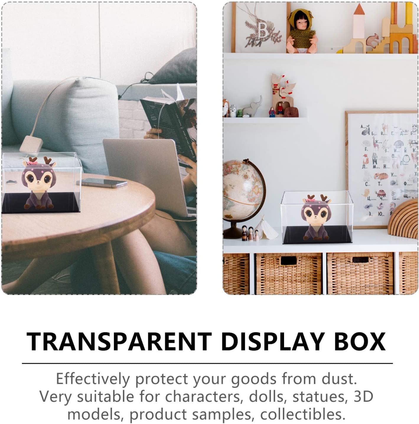 Self-Assembly 29.1" Tall Acrylic Display Case for 1000%,Deluxe Dustproof Showcase,Countertop Box for Pop Figures Collectibles Toy,Need Remove Protective Film (14.9x10.6x29.5 inch;38x27x75 cm)