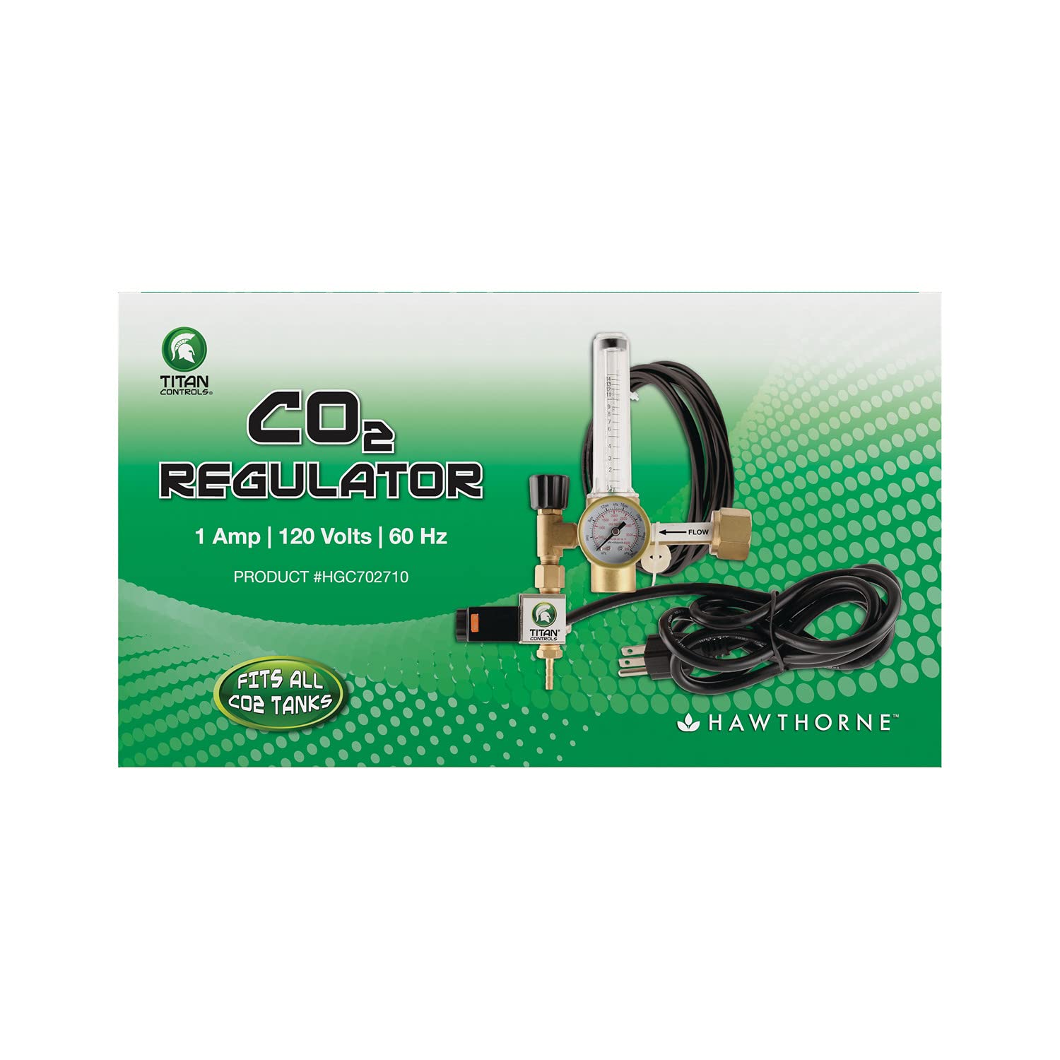 Titan Controls CO₂ Regulator - Compatible with Titan Controls CO₂ Controllers and Other CO₂ Controllers, For Gardens