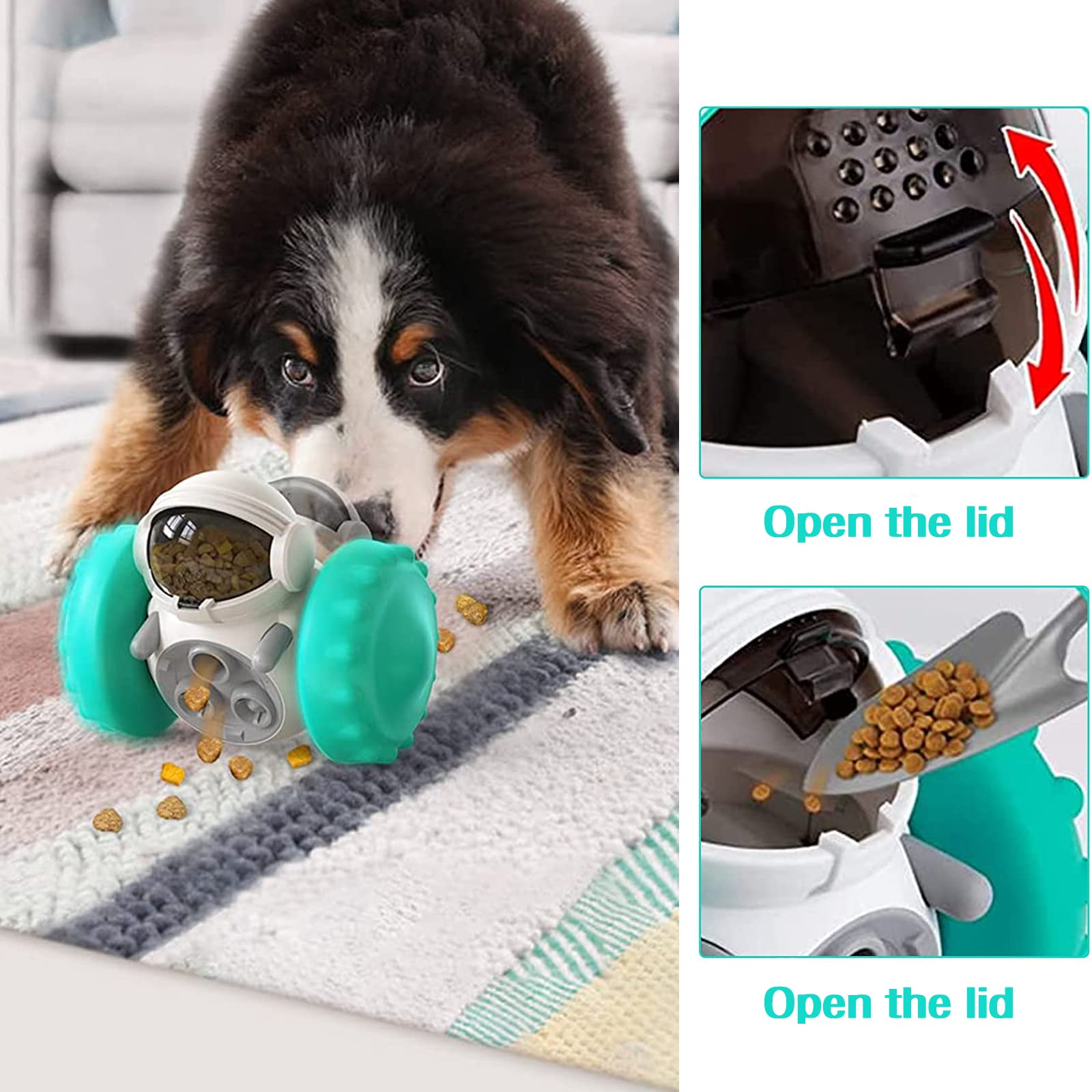 KHONSU PET Topple Dog Toy Puzzle, Treat Dispenser, Slow Feeder, Mental Stimulation, Enrichment, Interactive Chase Toy for Large, Medium, and Small Pets
