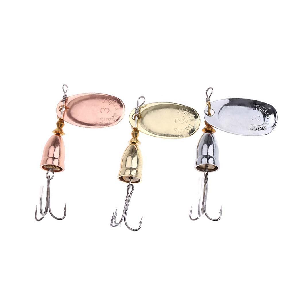 NAROBAN Blade Rotating Spinner Metal Lure Brass Hard Artificial Spoon Bait Copper Freshwater Creek Trout Fishing Tackle (02,5g)