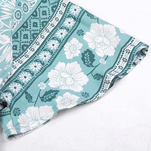 Pockets Casual Womens Summer Dresses Cute Boho Short Sleeve V Neck Beach Dress Loose Fit Mini Flowy Date Night Light Blue