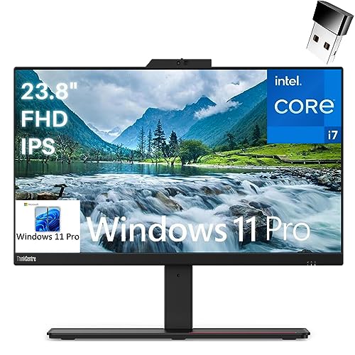 Lenovo ThinkCentre M90a 23.8" FHD AIO Business All-in-One Desktop, Intel Octa-Core i7-10700 up to 4.8GHz, 64GB DDR4 RAM, 2TB PCIe SSD, Ethernet, WiFi Adapter, Windows 11 Pro, BROAG Mouse Pad