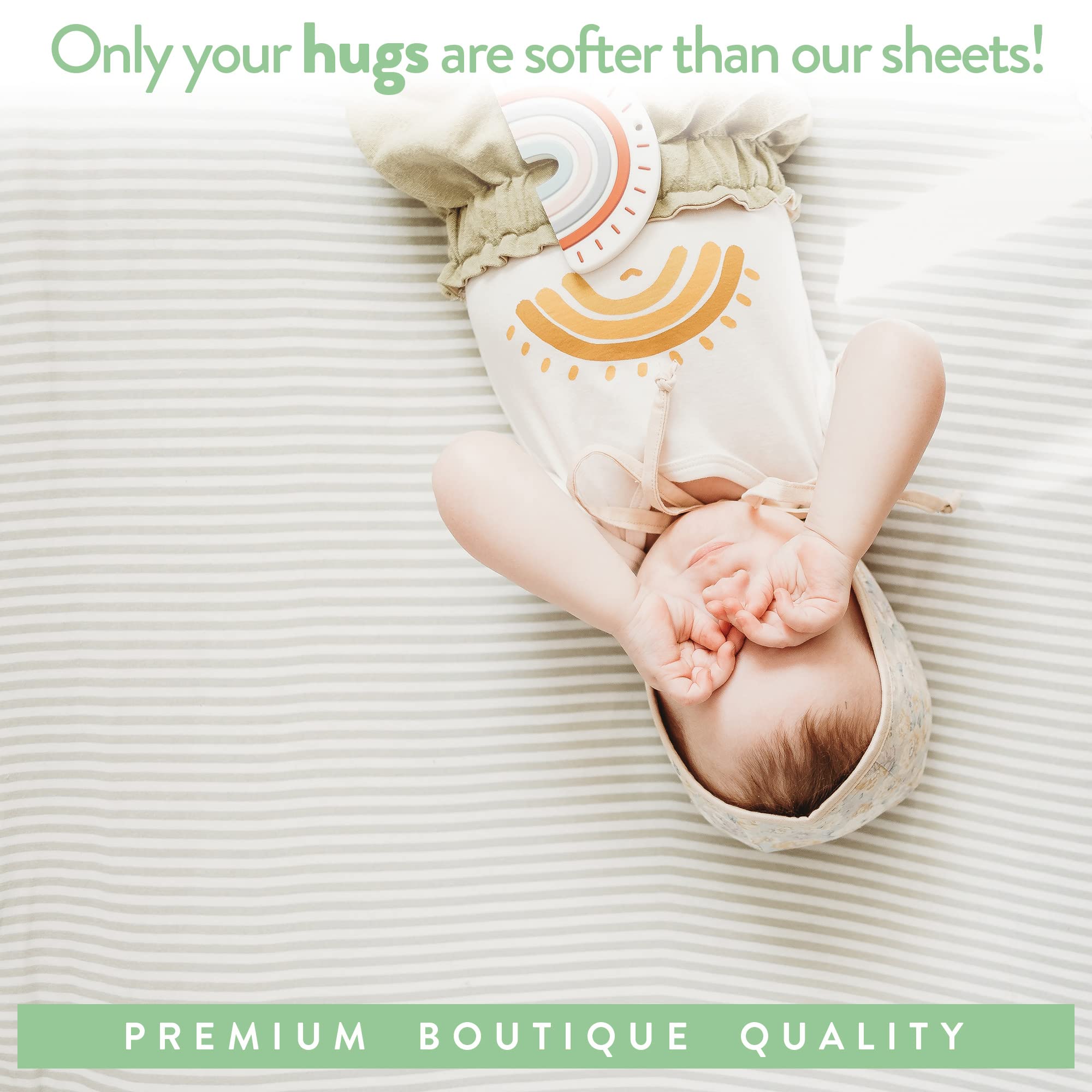 Joey + Joan Bassinet Fitted Sheets 19" x 32" for Cowiewie Bedside Sleeper Bassinet Mattress Pad – Snuggly Soft 100% Jersey Cotton – Light Grey