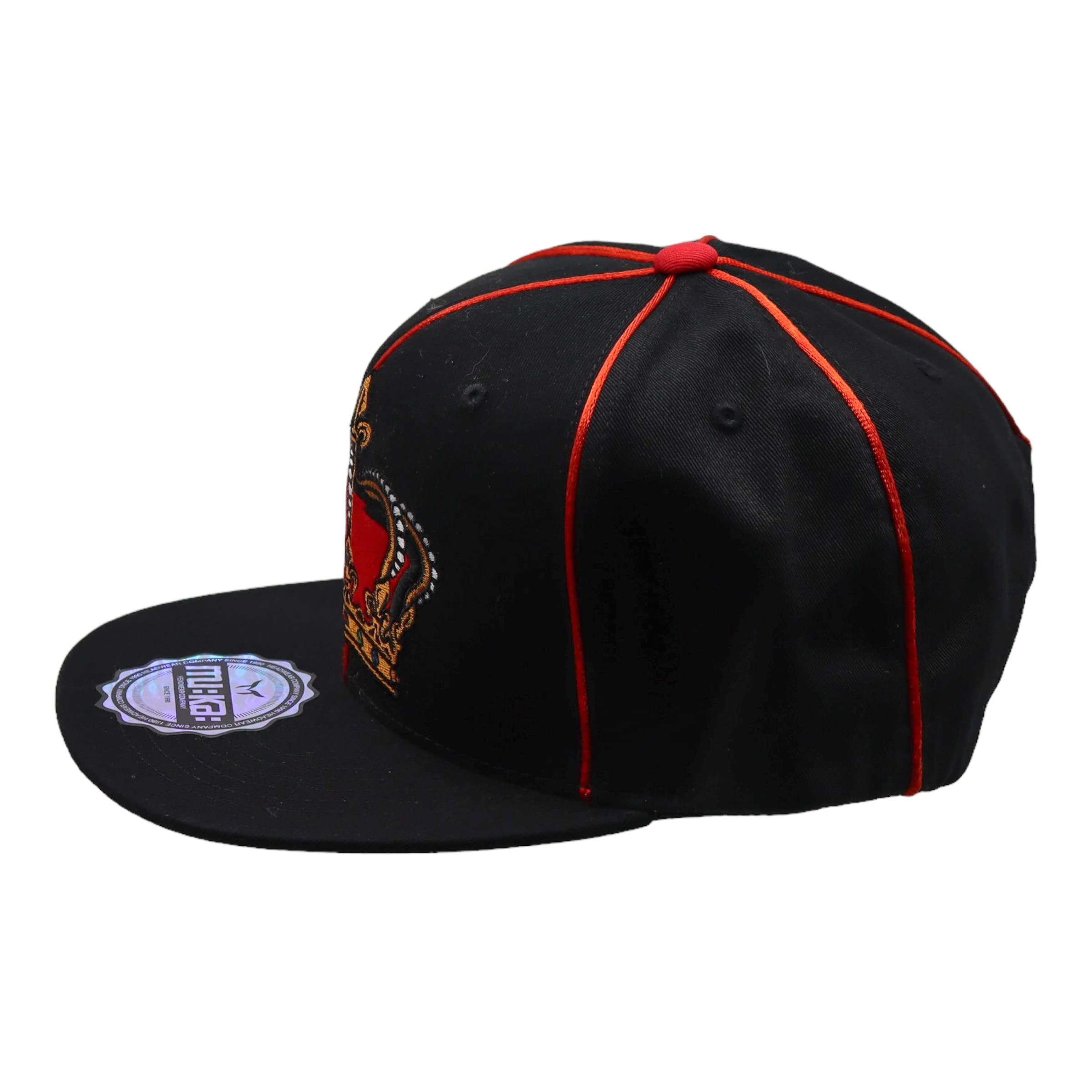 Muka Flat Brim for Men Women Adjustable Snapback Hats Graphic Hat Embroidery Baseball Cap Designs Streetwear and Hiphop (Psycho Rabbit (Black))