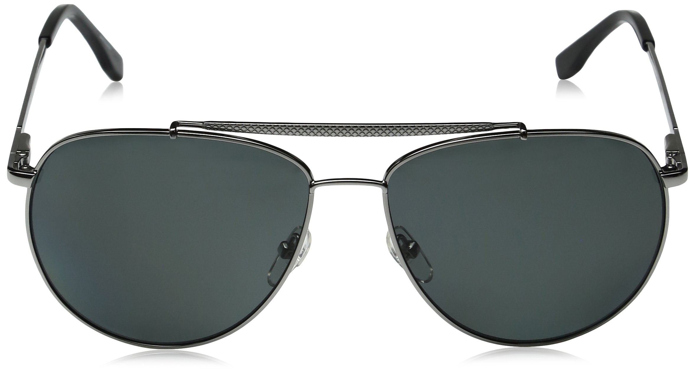 Lacoste Men's L177S Aviator Sunglasses, Gunmetal/Grey Polarized, 59 mm