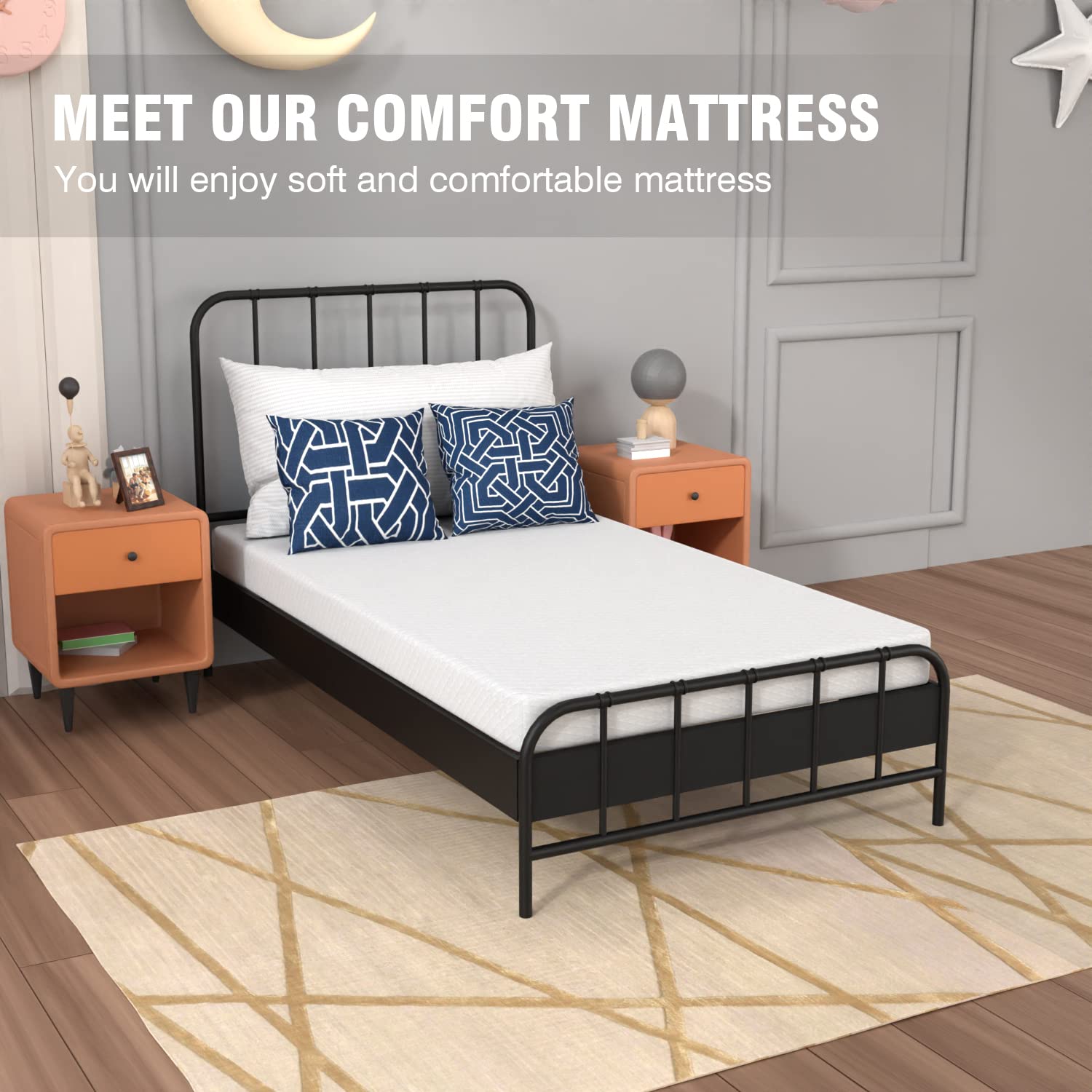 YRLLENSDAN Premium Full Mattress - 8 Inch Gel Memory Foam for Cool Sleep & Pressure Relief, Medium Firm, CertiPUR-US Certified Bed in a Box, Comfortable Night’s Sleep