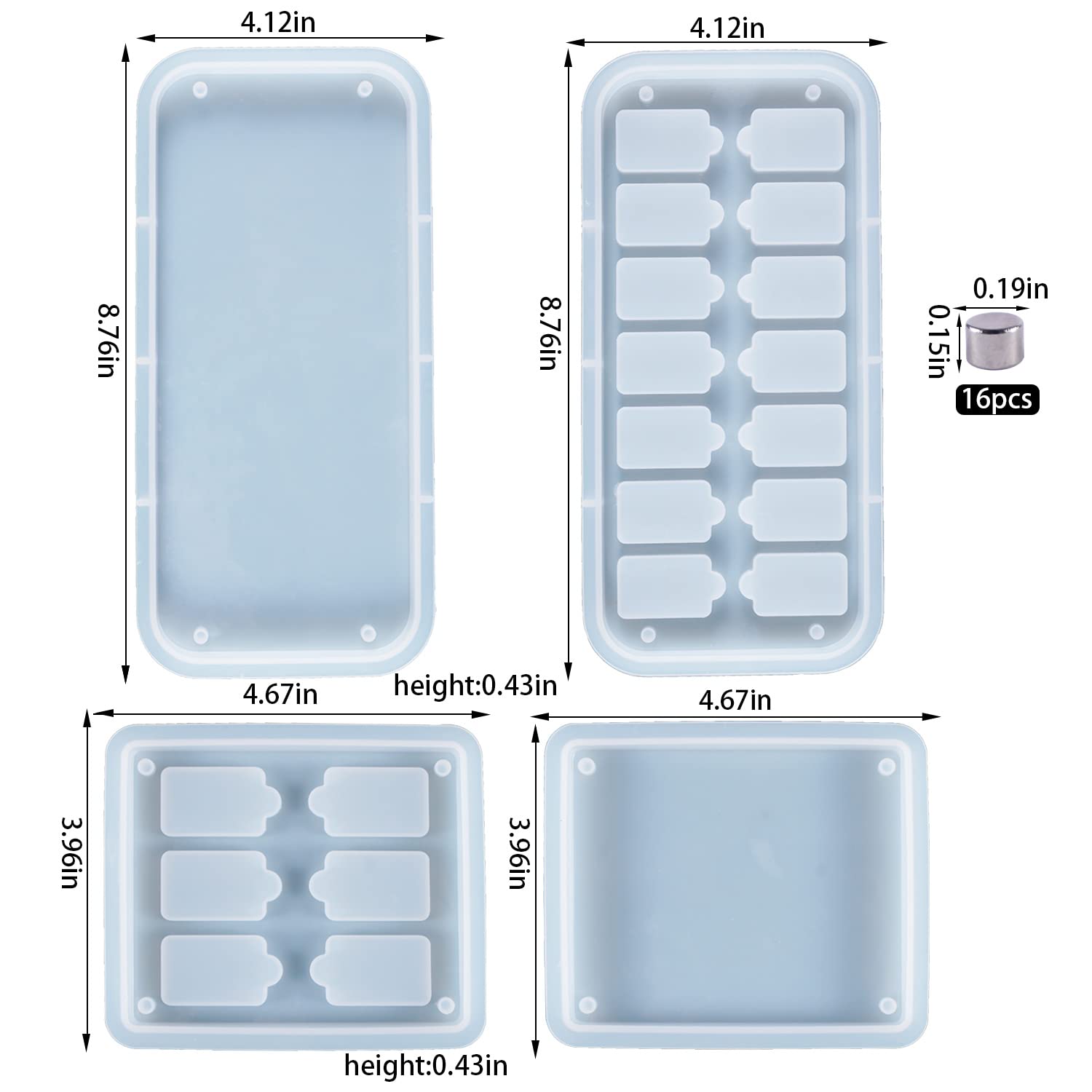 LUXWIN Game Card Case Resin Molds for Nintendo Switch Games,Silicone Game Storage Case Box Mold for Nintendo Switch, Transparent Acrylic Game Storage Box for Switch NS NX (6 Slots and 14 Slots)