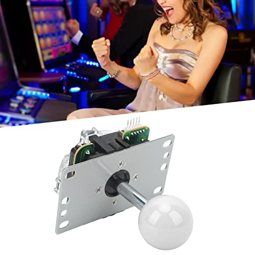 QSTNXB Arcade Joystick, Quadrate Retaining Hoop Small Shaking Distance Joystick, Quick Moves High Sensitivity Light Hand Feel Arcade Stick, for Arcade, Fighting Game Consoles(White)