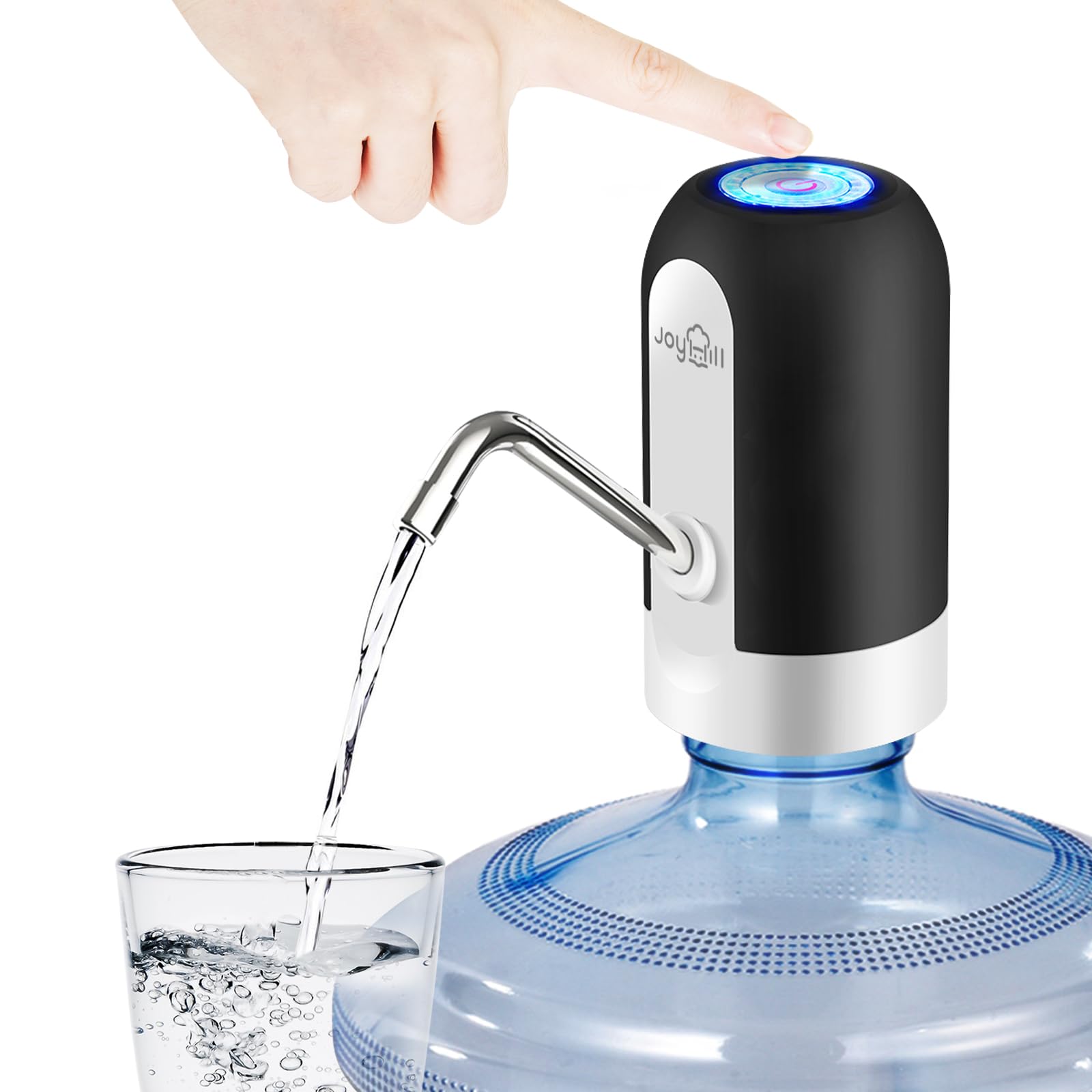 JOYHILL 5 Gallon Water Bottle Dispenser, USB Charging Water Bottle Pump, Portable Water Dispenser Pump for Camping(Avocado Green)