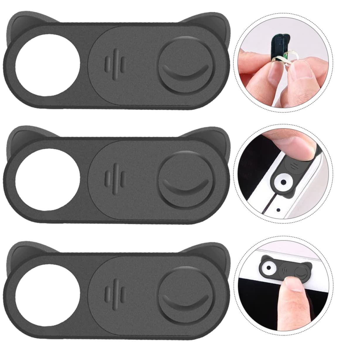 SOLUSTRE 9 pcs Camera Cover Web Camera Shutter Black Camera Lens Cover Webcam Slide Cover Webcam Sliding Blocker Cover Webcam Cover Computer Privacy Covers tabletd Thin Slider abs Protector