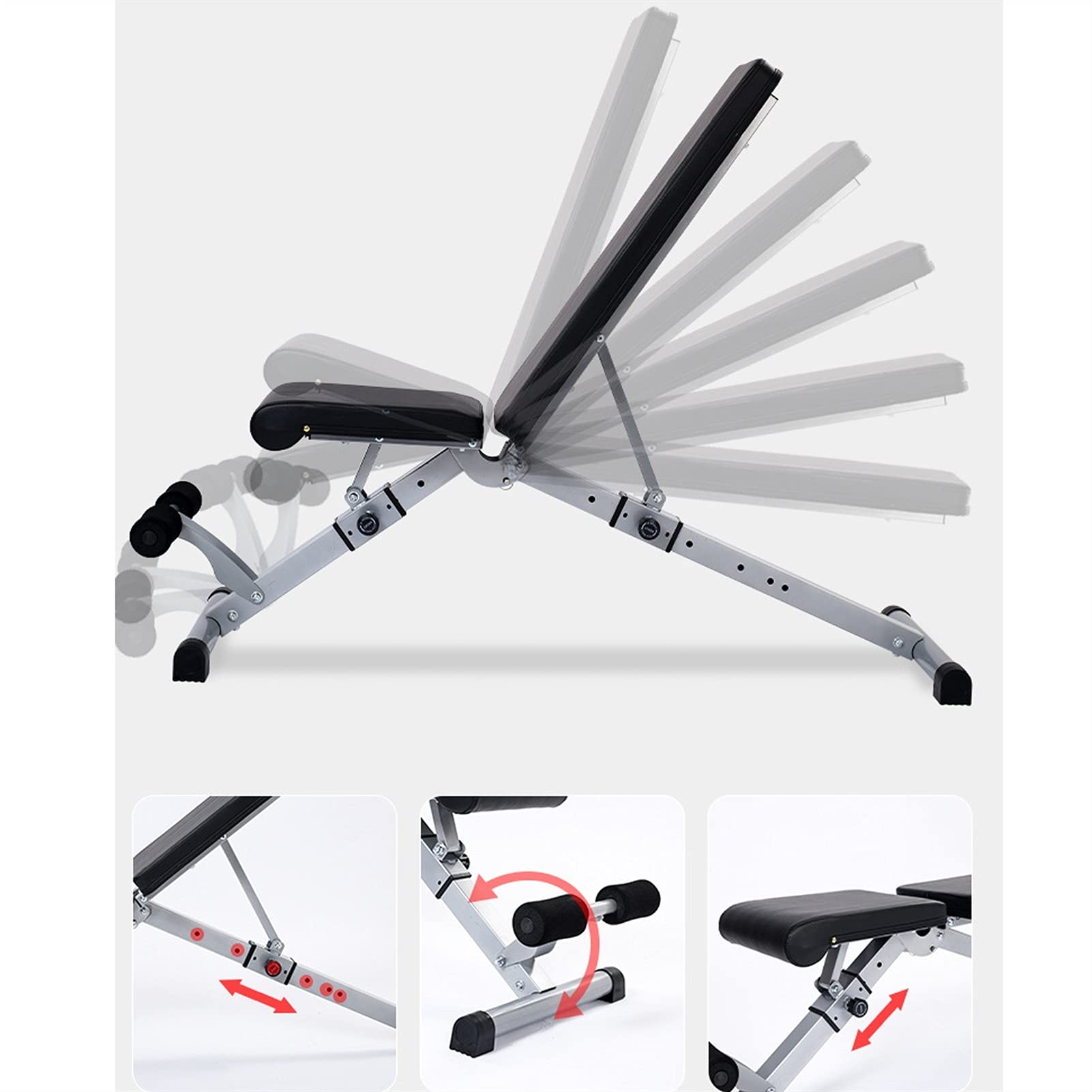 LUYIYI Foldable Fitness Chair Dumbbell Bench Home Sit- up Board Bench Press Bench Fitness Equipment