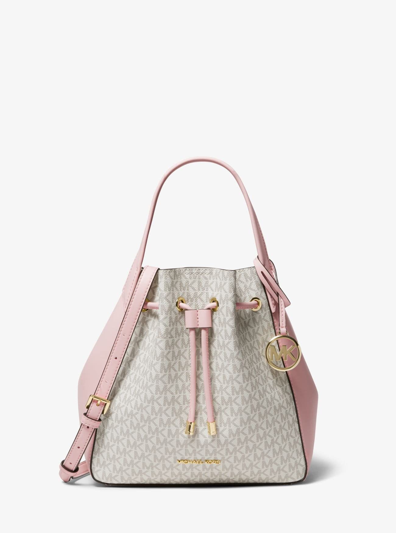 MICHAEL KORS Phoebe Large Logo Bucket Bag (Powder Blush Multi)